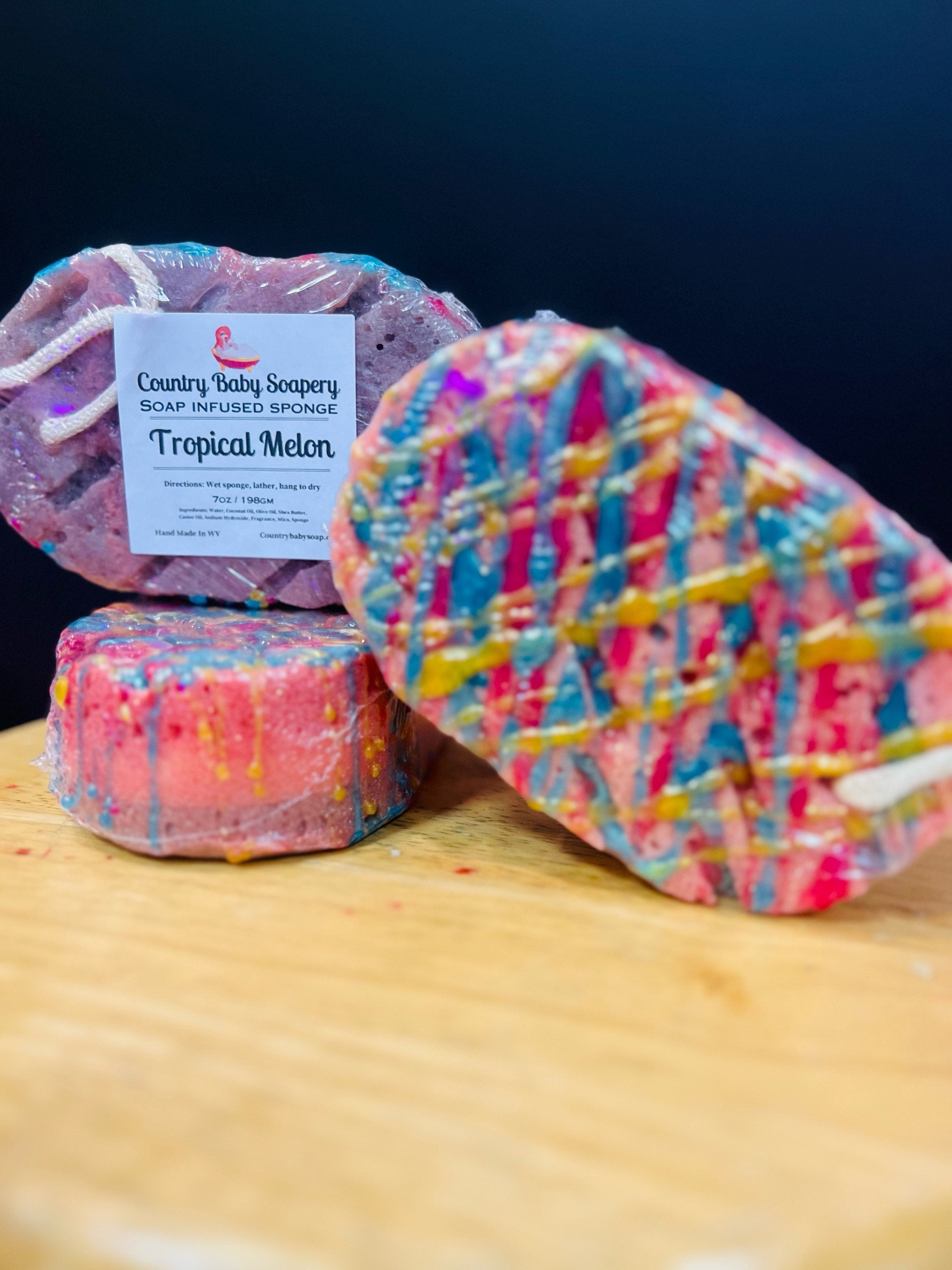 Tropical Melon Soap Infused Sponge | Country Baby Soapery Online Store